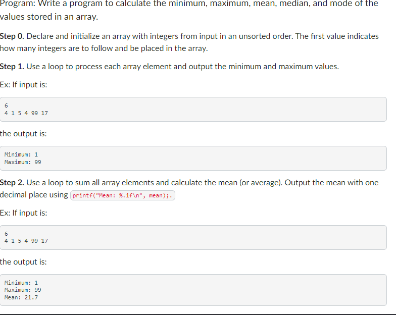 Solved Program: Write a program to calculate the minimum, | Chegg.com