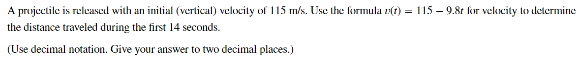Solved A projectile is released with an initial (vertical) | Chegg.com