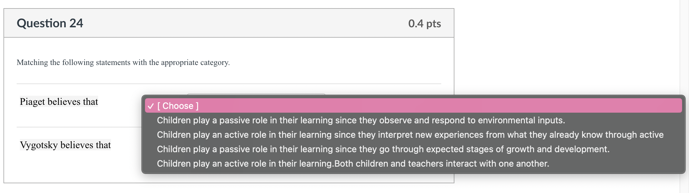 Solved Matching the following statements with the | Chegg.com