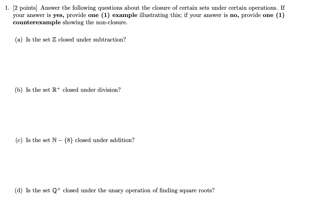 Solved 1. [2 points Answer the following questions about the | Chegg.com