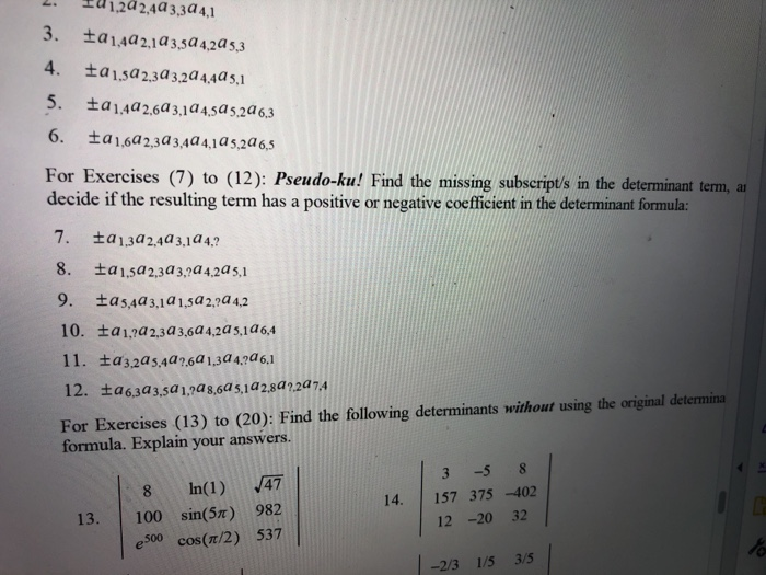 Solved For Exercises (7) to (12): Pseudo-ku! Find the | Chegg.com