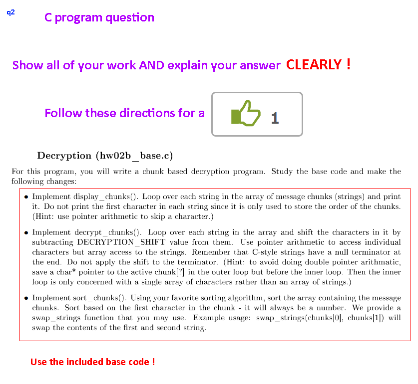 Solved ci 2 C program question Show all of your work AND | Chegg.com