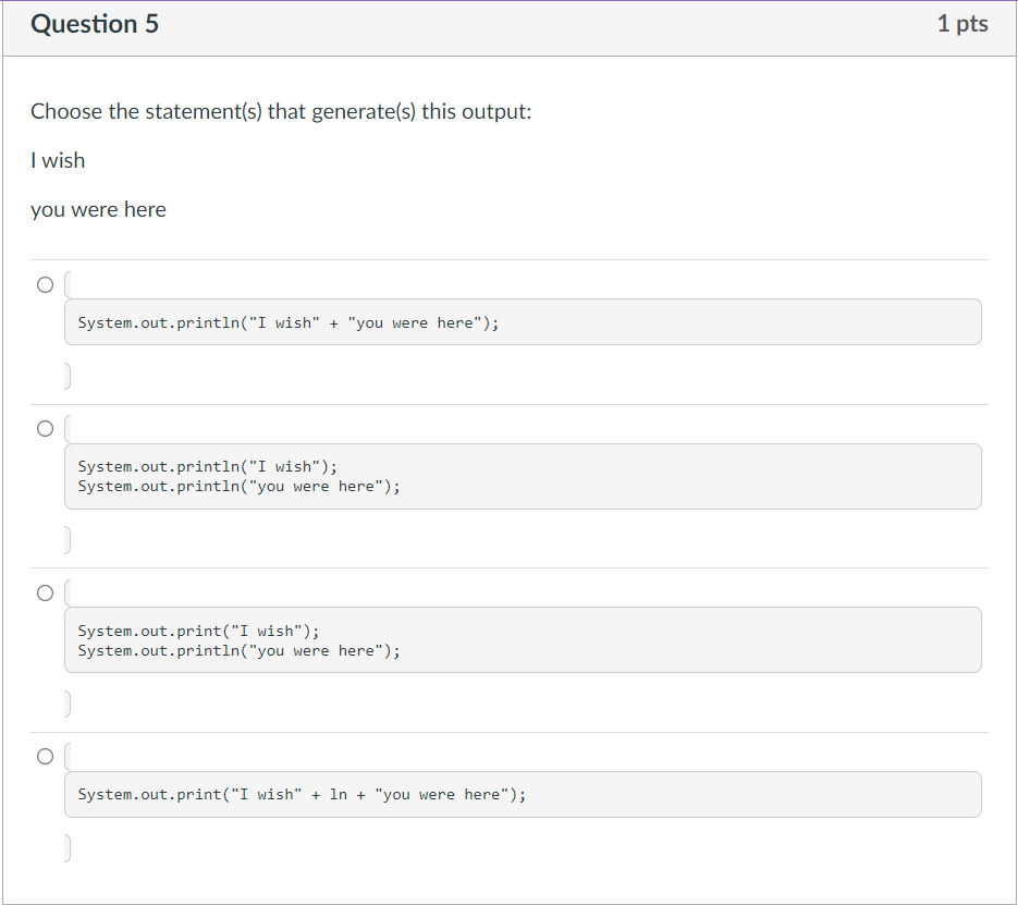 Solved Question 5 1 pts Choose the statement(s) that | Chegg.com