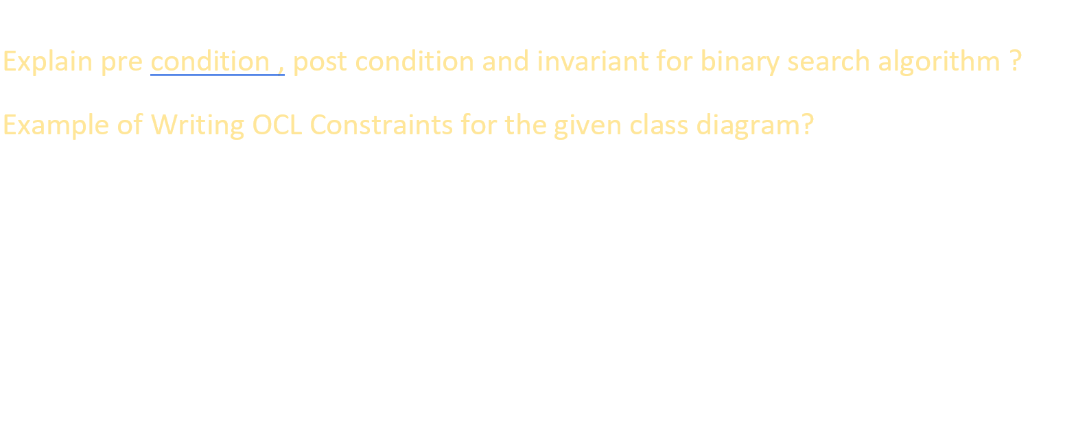 Solved Explain pre condition, post condition and invariant | Chegg.com