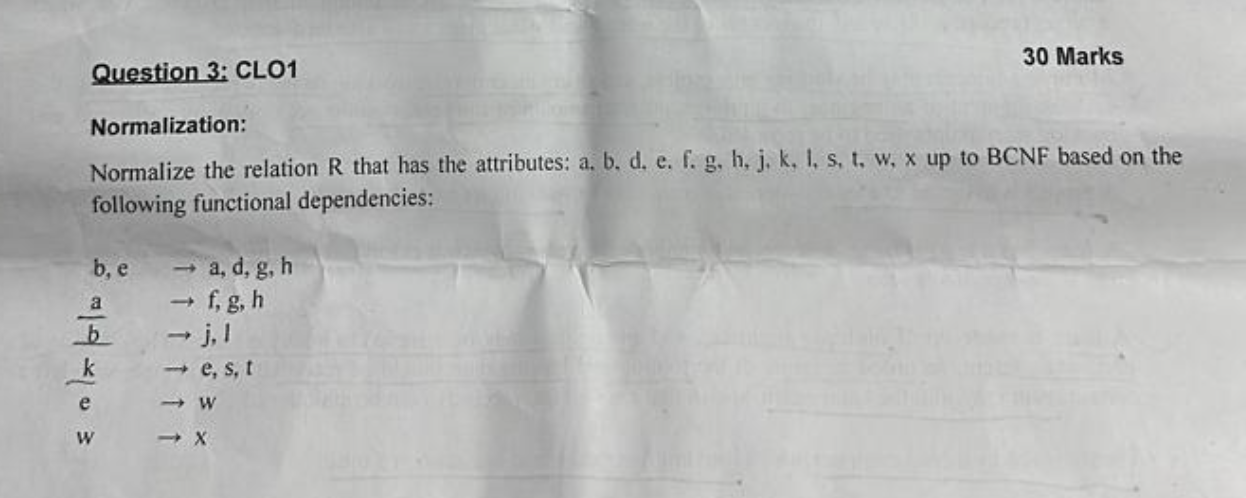 Solved Normalization: Normalize the relation R that has the | Chegg.com