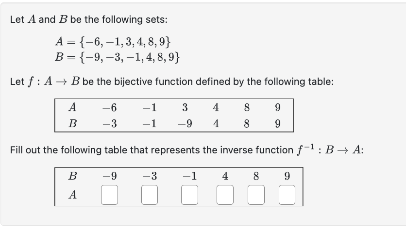 Solved Let A and B be the following sets: | Chegg.com