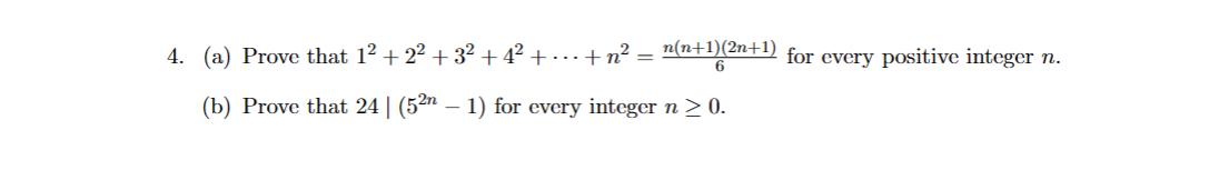 Solved 4. (a) Prove that 12+22+32+42+⋯+n2=6n(n+1)(2n+1) for | Chegg.com