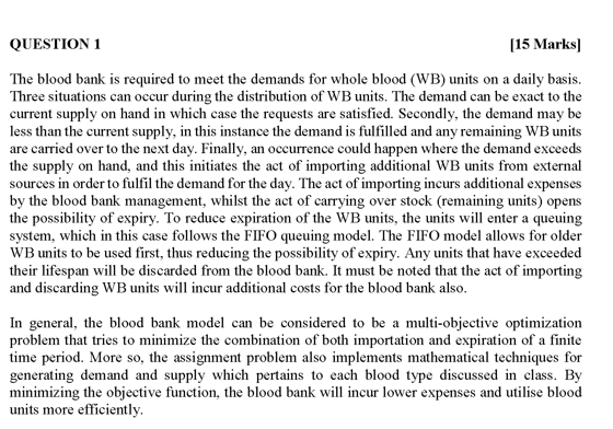 Solved The blood bank is required to meet the demands for | Chegg.com