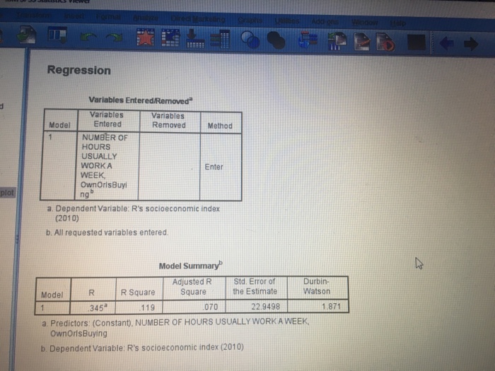 Solved 1. What is your research question? 2 Interpret the | Chegg.com