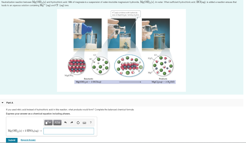 Solved Neutralization reaction between MgOH() and | Chegg.com