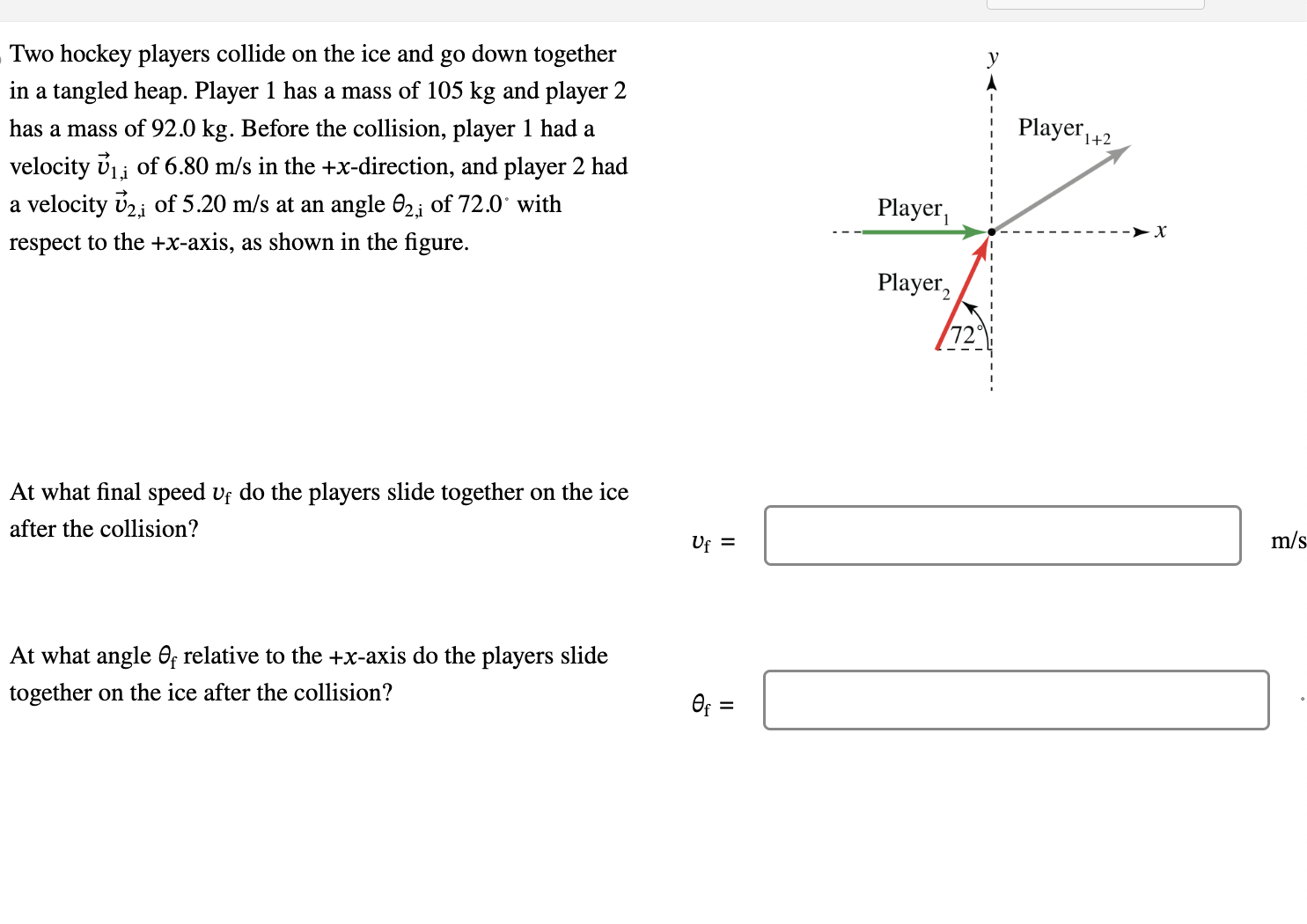 Solved Two hockey players collide on the ice and go down | Chegg.com