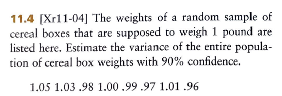 Solved 11.4 [Xr11-04] The weights of a random sample of | Chegg.com