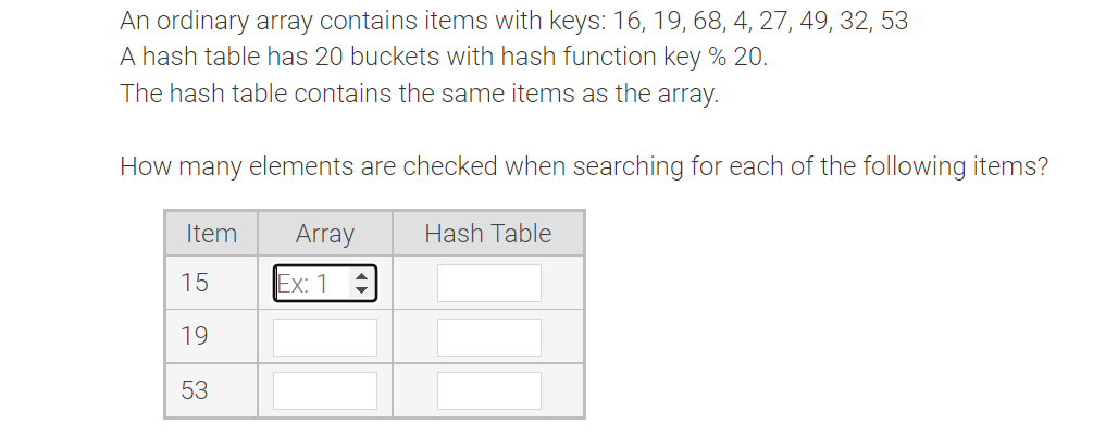 An ordinary array contains items with keys: 16, 19, | Chegg.com