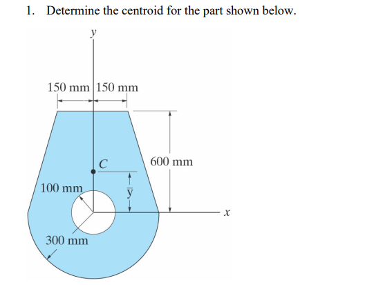 Solved 1. Determine the centroid for the part shown below. | Chegg.com