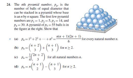 Solved 24. The nth pyramid number, Pr is the number of balls | Chegg.com