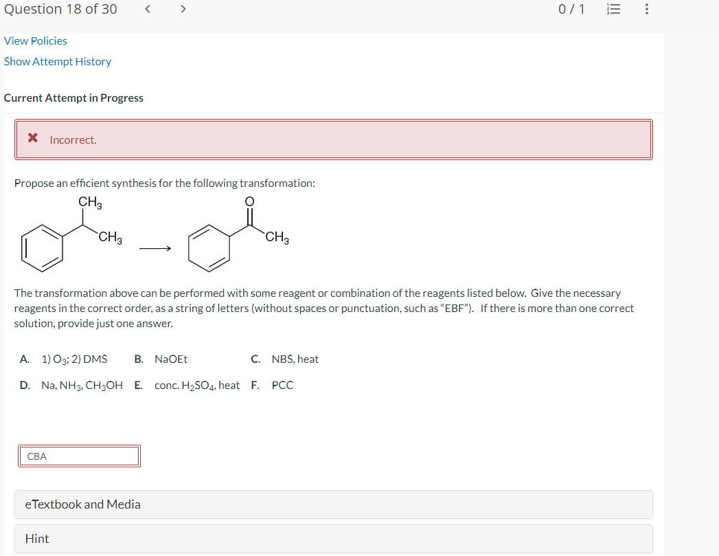 Solved Current Attempt in Progress X Incorrect. Propose an | Chegg.com
