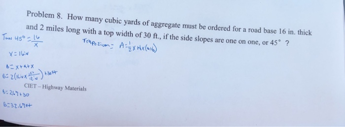 Solved Problem 8. How many cubic yards of aggregate must be | Chegg.com