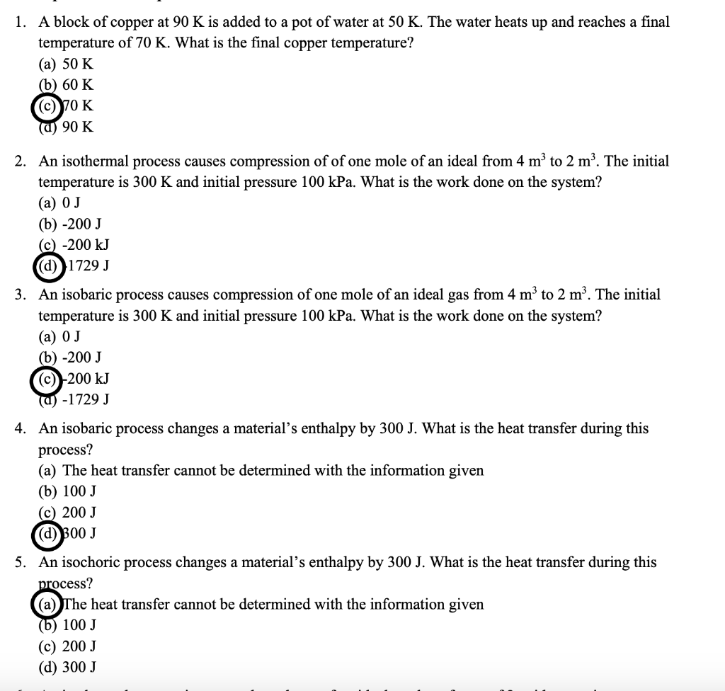 Solved please solve the following 5 answers with showing all | Chegg.com