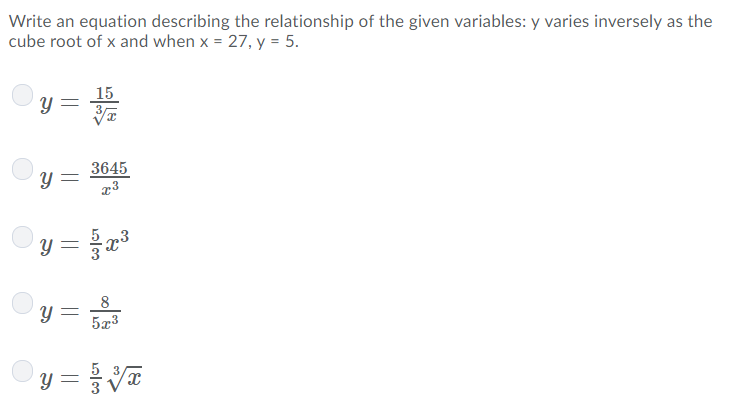 Solved Write An Equation Describing The Relationship Of The