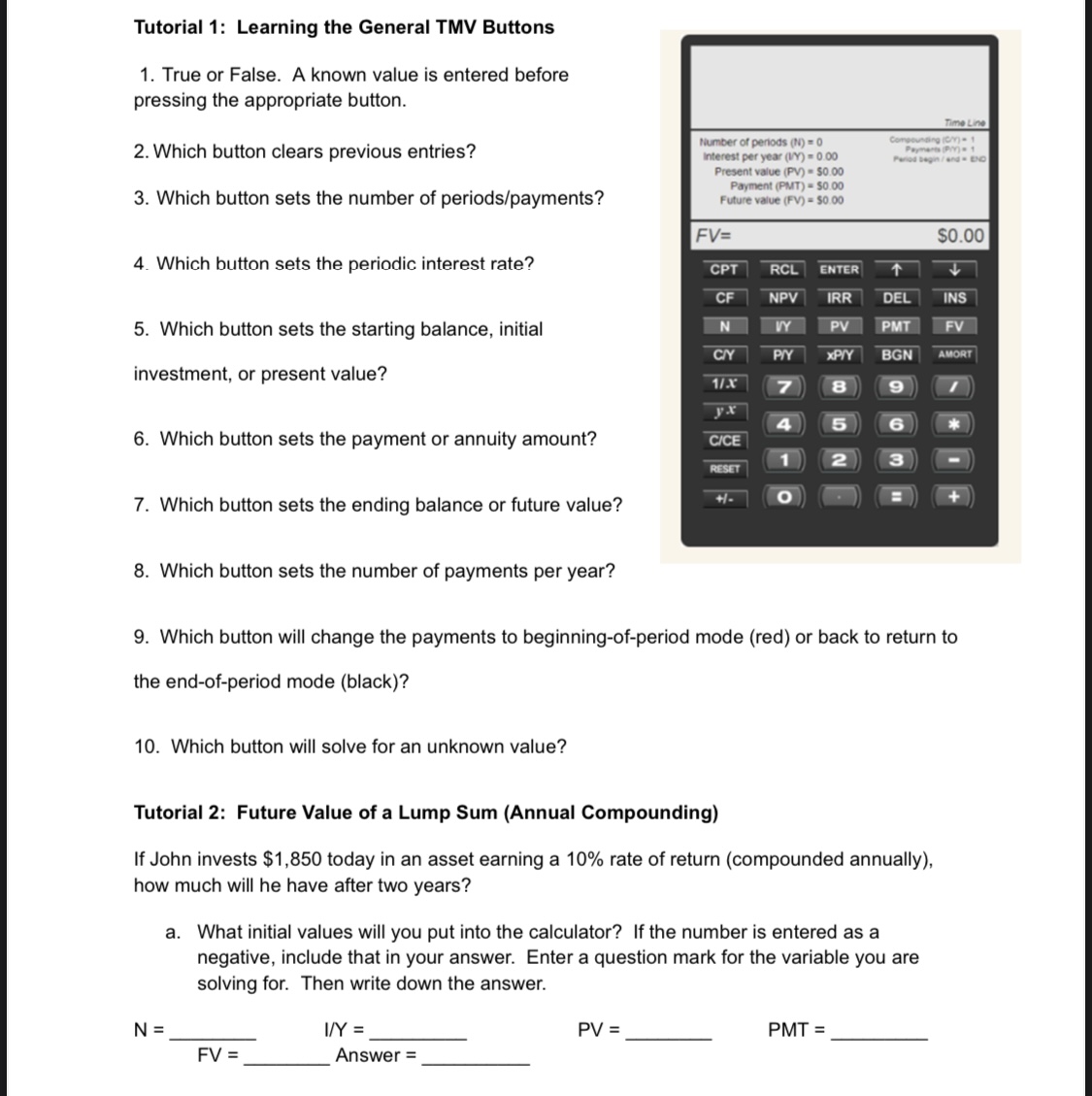 Solved Tutorial 1: Learning the General TMV Buttons 1. True | Chegg.com