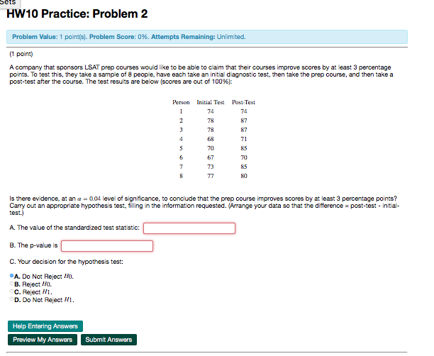 Solved HW10 Practice: Problem 2 Problem Value: 1 point(s). | Chegg.com