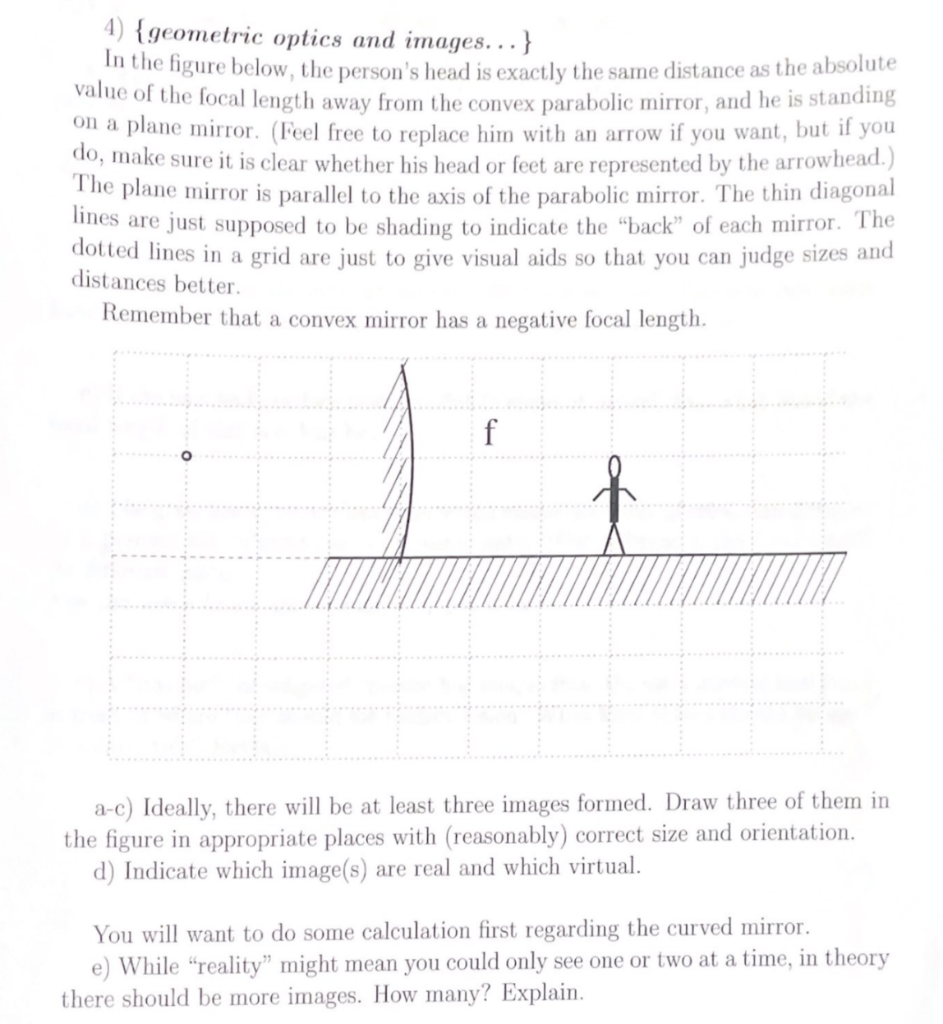 Solved 4) { geometric optics and images... } In the figure | Chegg.com