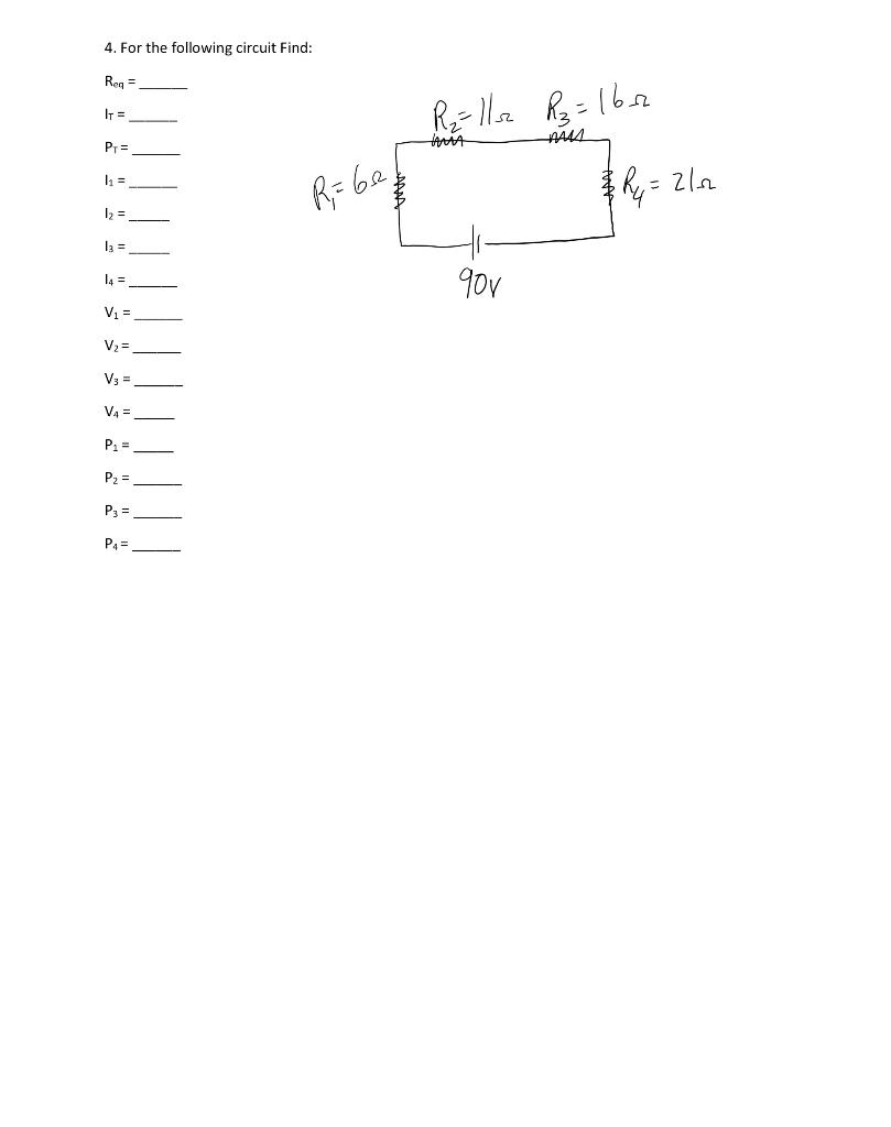 Solved 4. For the following circuit Find: Req= IT = R₂ = 112 | Chegg.com