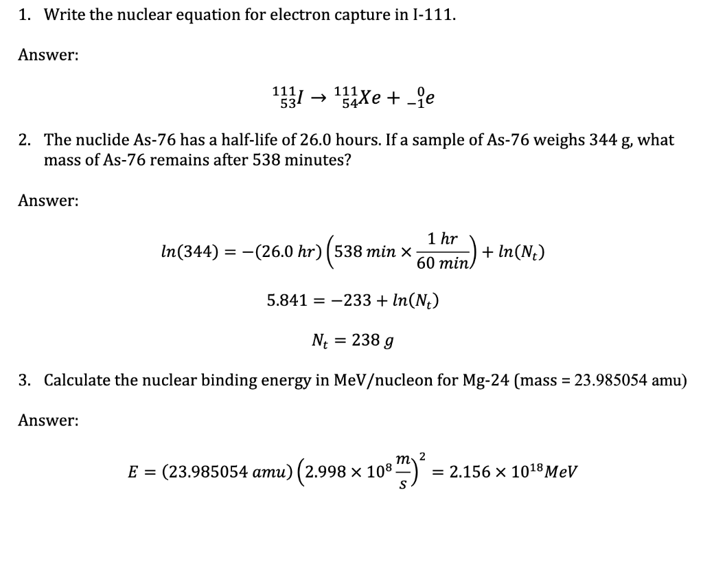 Electron Capture Equation