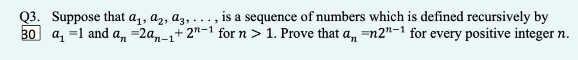 Solved Q3. Suppose that a1,a2,a3,…, is a sequence of numbers | Chegg.com