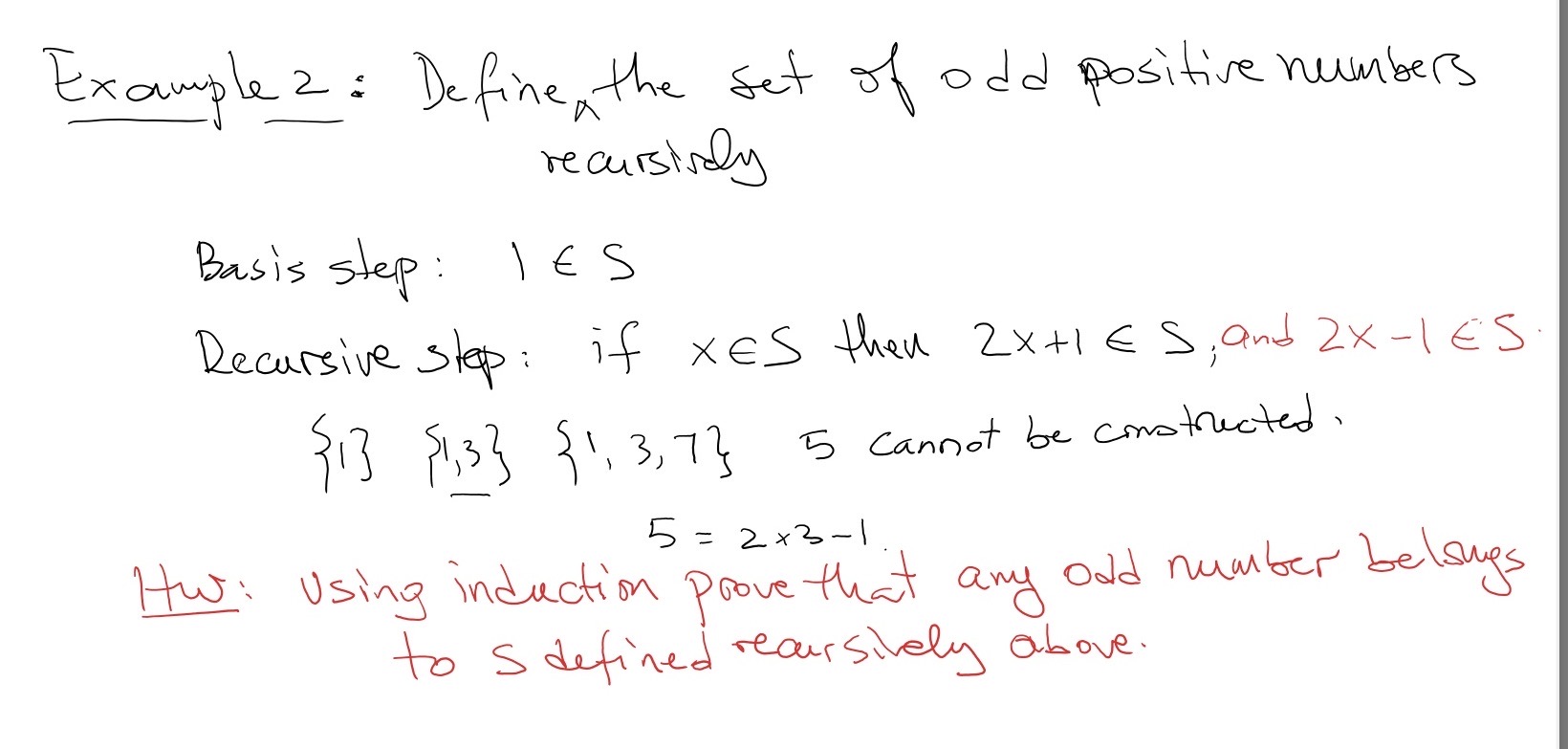 Solved Example 2: Define, the set of odd positive | Chegg.com