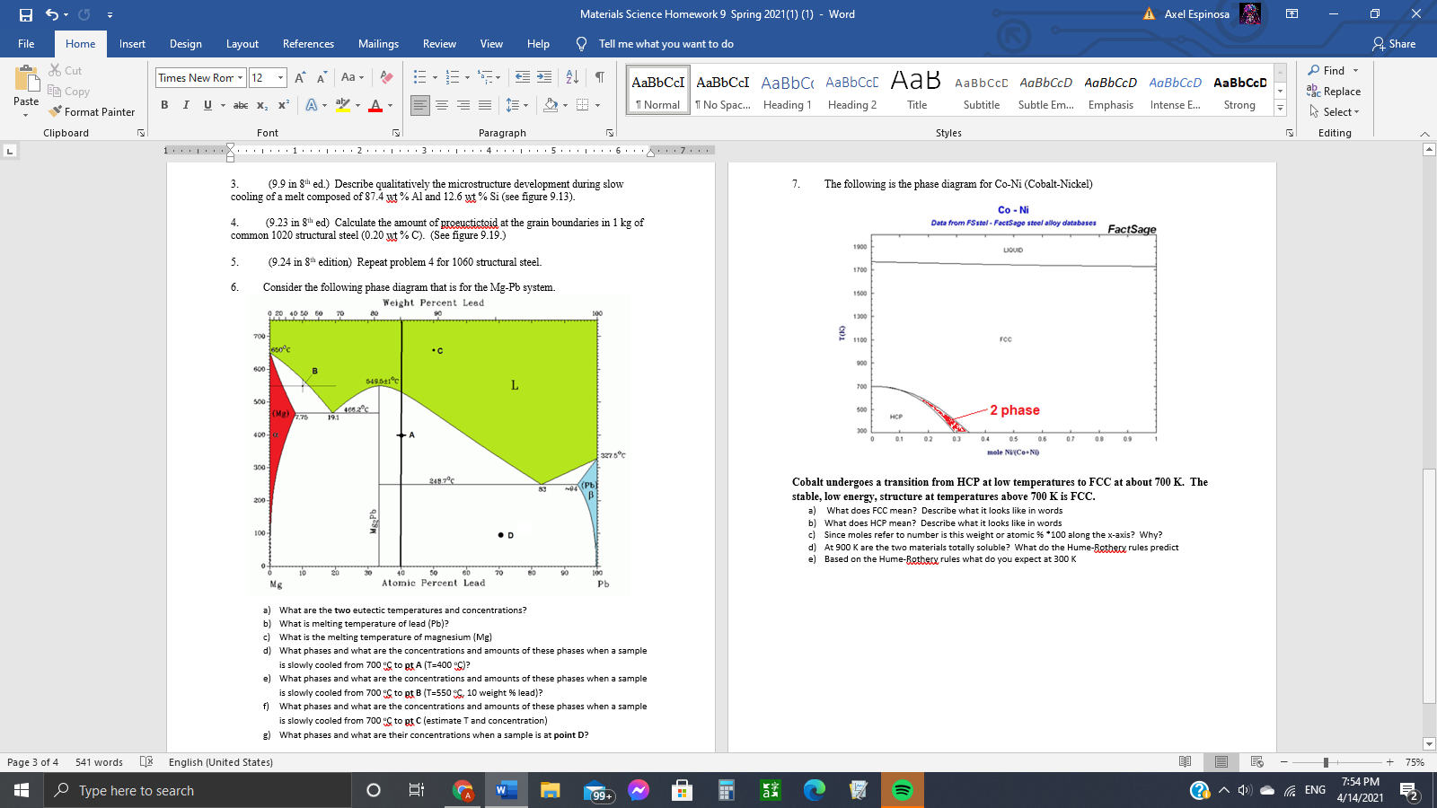 Solved 85 Materials Science Homework 9 Spring 2021(1) (1) - | Chegg.com