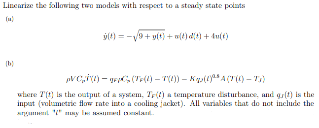 Solved Linearize the following two models with respect to a | Chegg.com