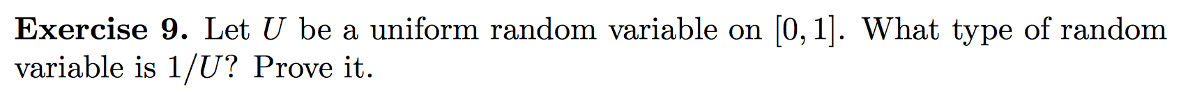 Solved Exercise 9. Let U be a uniform random variable on | Chegg.com