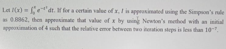 Solved This question is related to the Numerical Methods | Chegg.com