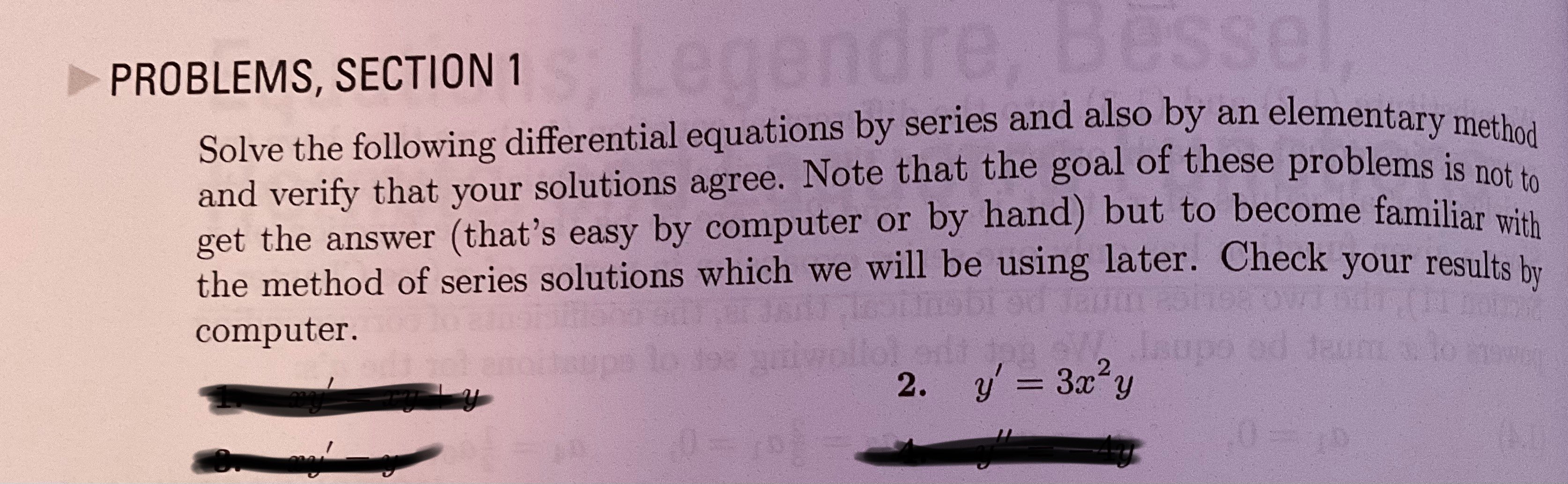 Solved ROBLEMS, SECTION 1 Solve the following differential | Chegg.com Solved ROBLEMS, SECTION 1 Solve the following differential | Chegg.com