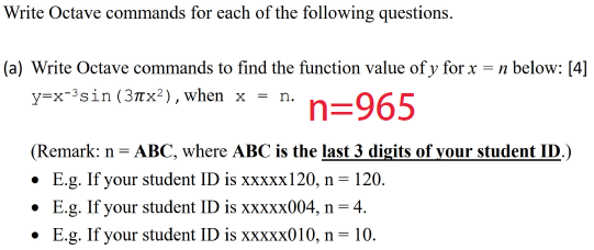 Solved Write Octave commands for each of the following | Chegg.com