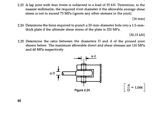 Solved Determine the force required to punch a 20mm diameter | Chegg.com