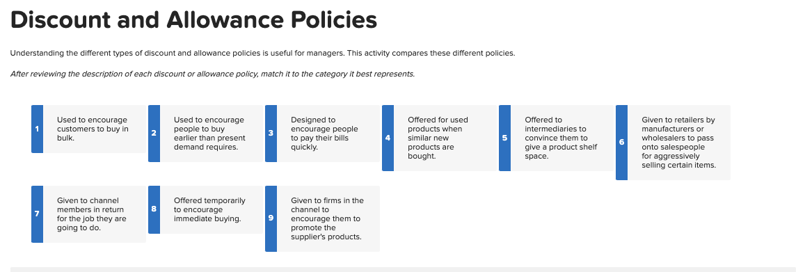 Discount and Allowance Policies Understanding the | Chegg.com