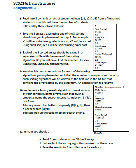 SCS214: Data Structures Assignment-2 Instructions 1- | Chegg.com