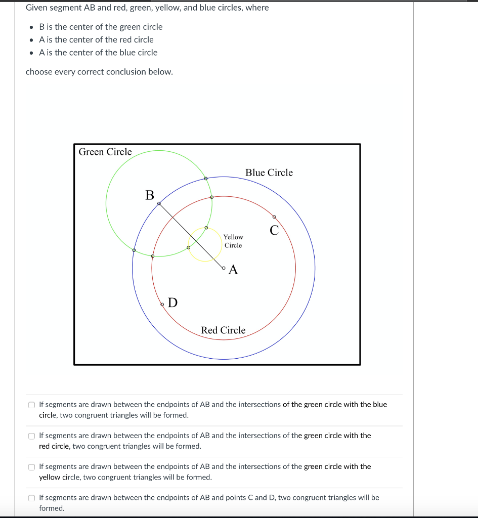Solved Given segment AB and red, green, yellow, and blue | Chegg.com