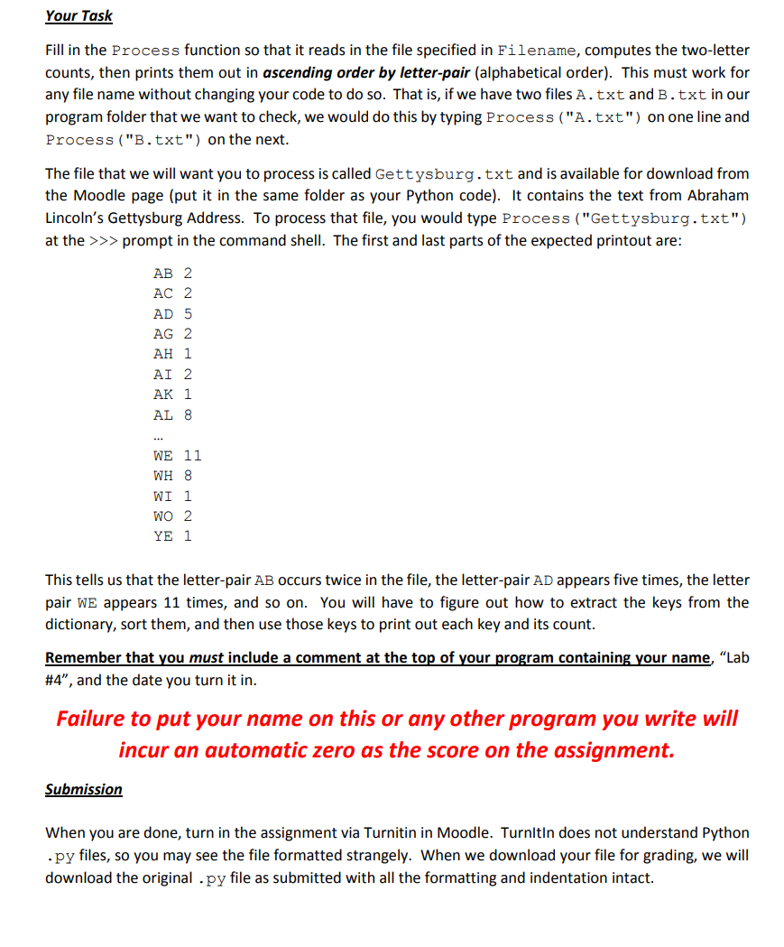 Solved COMPSCI 119 LAB #4 - Character Pair Counts In this | Chegg.com