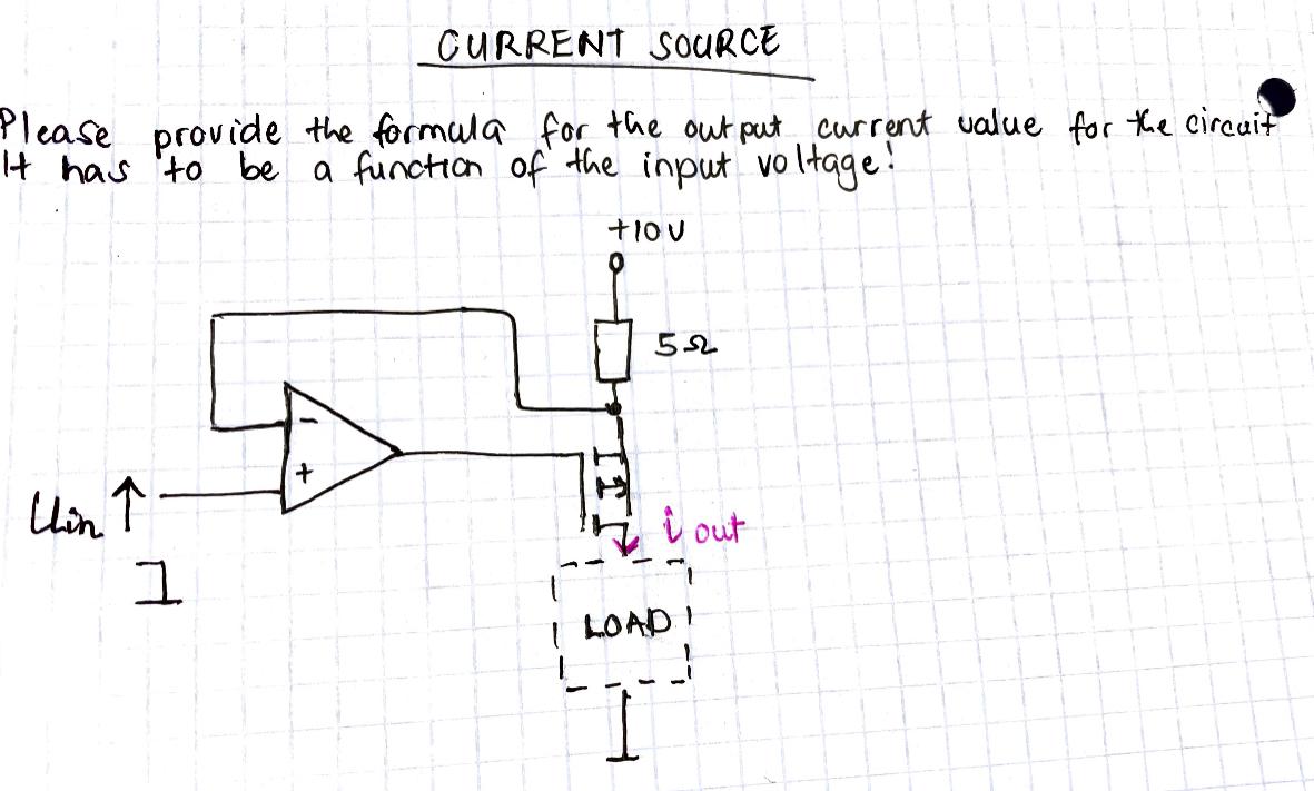 Solved CURRENT SOURCE Please provide the formula for the | Chegg.com
