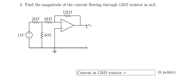 Solved 3. Find the magnitude of the current flowing through | Chegg.com