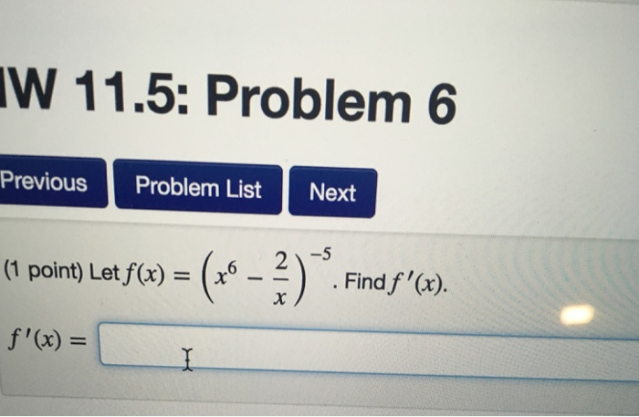 Solved W 11.5: Problem 6 Previous Problem List Next (1 | Chegg.com