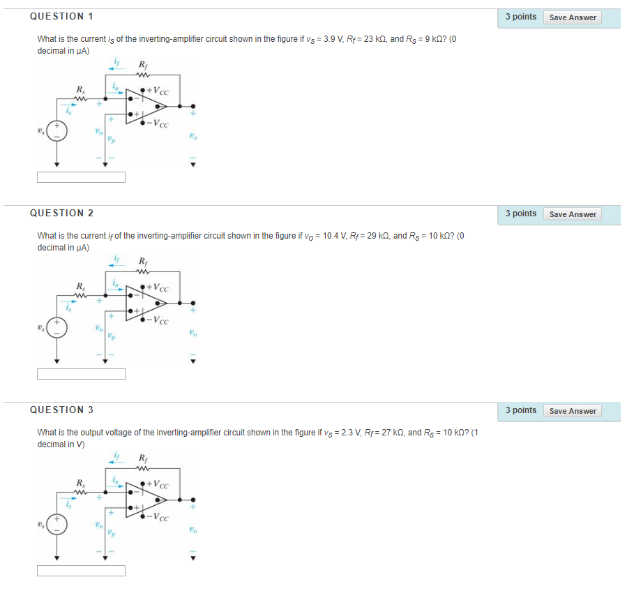 Solved QUESTION 1 3 points Save Answer What is the current | Chegg.com
