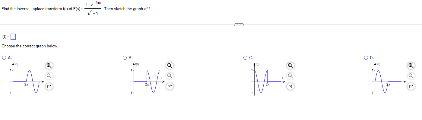 Solved Find the inverse Laplace transform f(t) of | Chegg.com