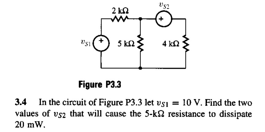 Solved In the circuit of Figure p3.3 let Vs1 = 10 V. Find | Chegg.com