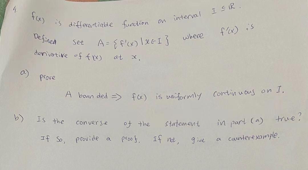 Solved is differentiable function, on interval ISIR. Defined | Chegg.com