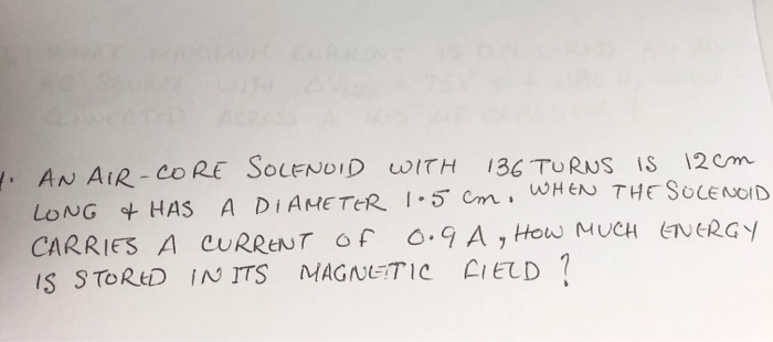 Solved AN AtR CORE SoLENDID ITH 13 TURUS IS 12cm CARRIES A | Chegg.com