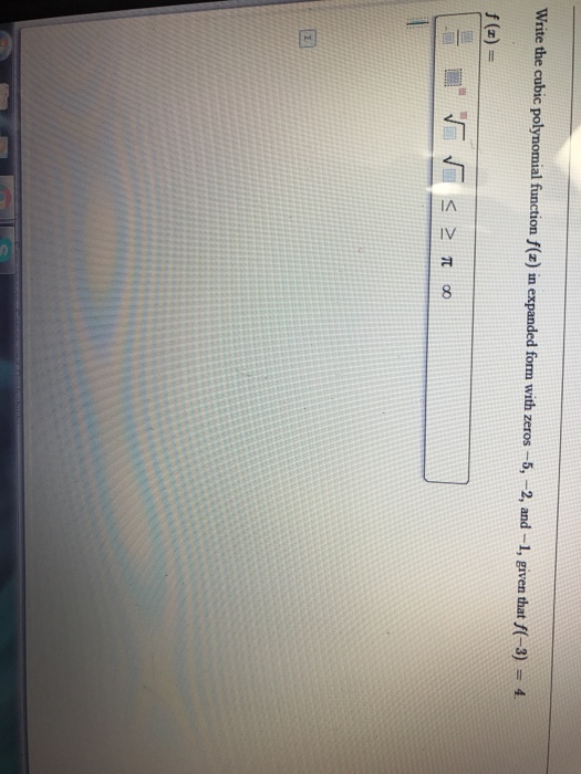 Solved Write the cubic polynomial function f(z) m expanded | Chegg.com
